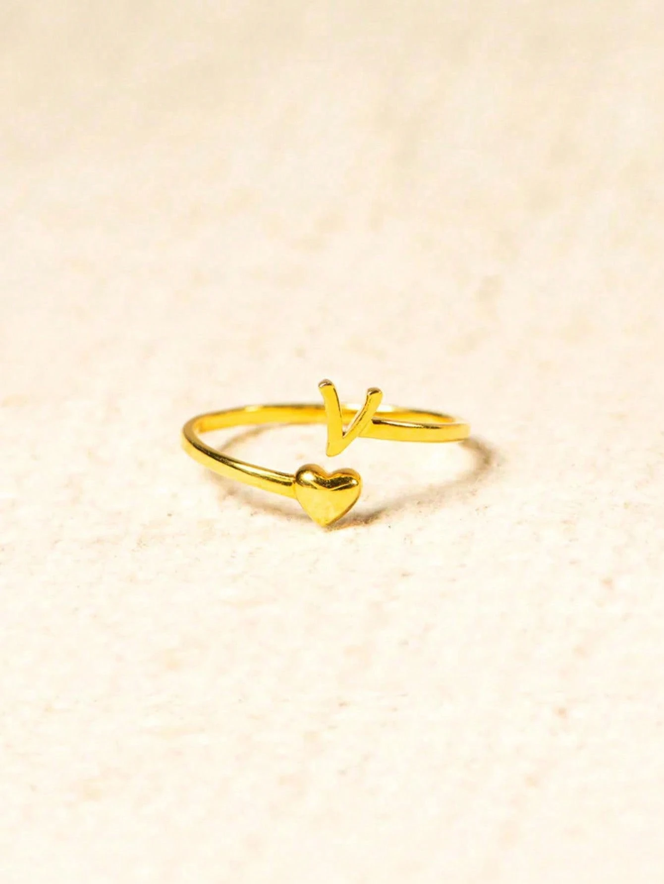 Anillo inicial de plata de ley 925 con corazón, anillo inicial ...