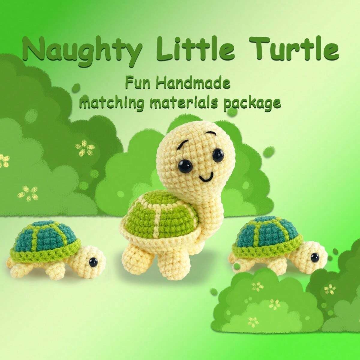 Jeslon Beginner Crochet Kits, 3pcs Turtles For Beginner Crochet Kit For ...