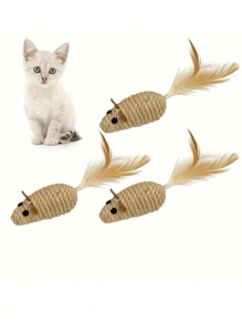 Sisal Rope And Bite-Resistant Cat Toys, Mouse-Shaped Cat Bite Toys With ...