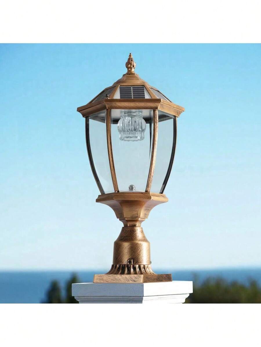 Retro Gold Solar Column Headlights With Dimmable LED 1 Pack,Youngth ...