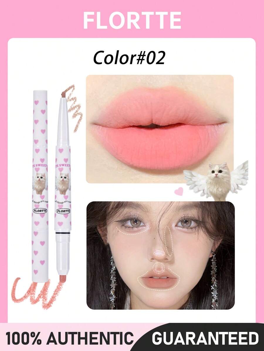 FLORTTE قلم تحديد الشفاه ثنائي الطرف سلسلة أميليا ، 500 مل + 200 مل | شي إن