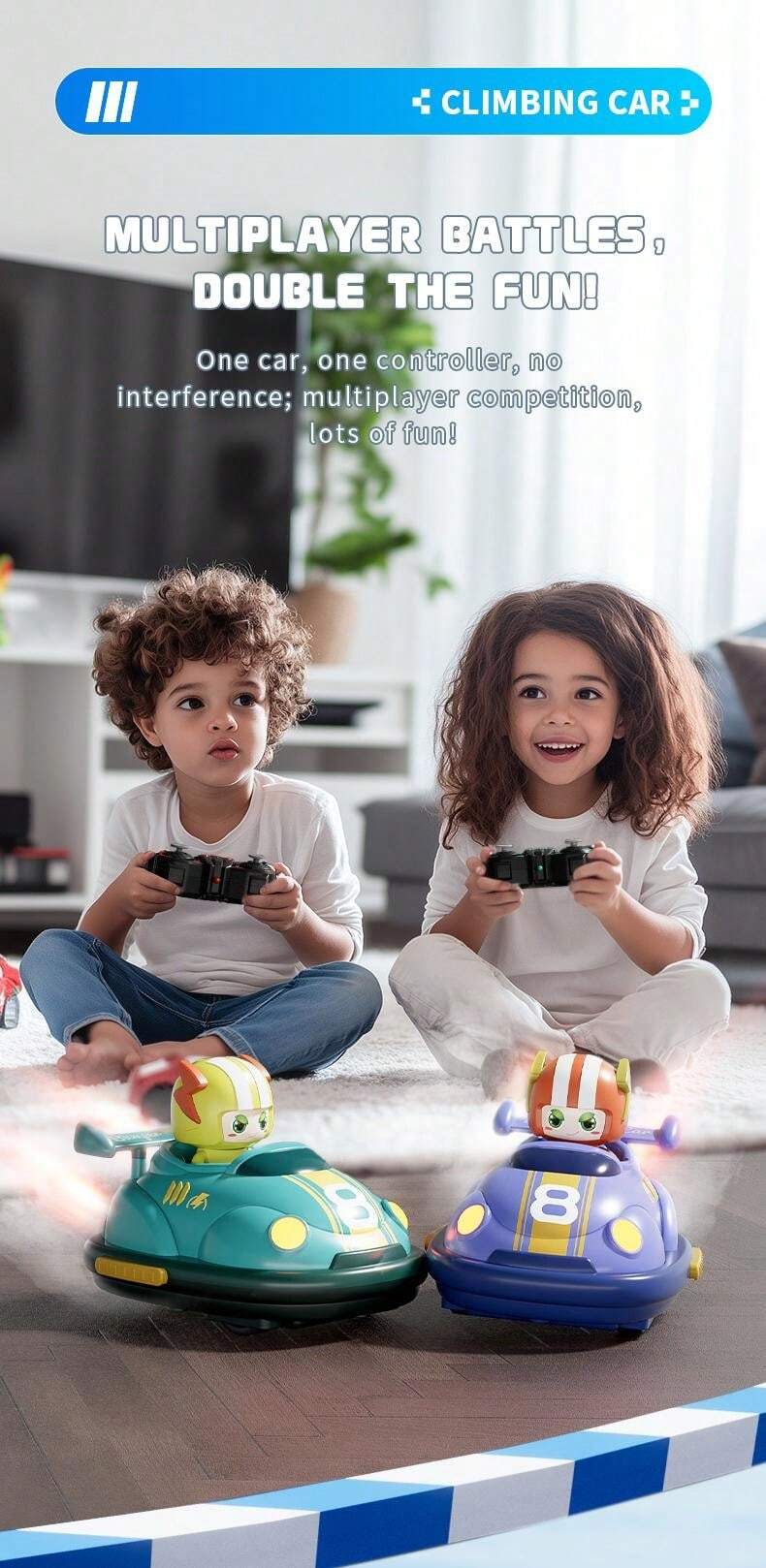 Quderbel Kids Remote Control Doll Cars, 2-Player Collision Cars For ...