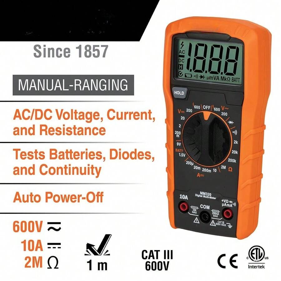 MM320KIT Digital Multimeter Electrical Test Kit, Non-Contact Voltage ...