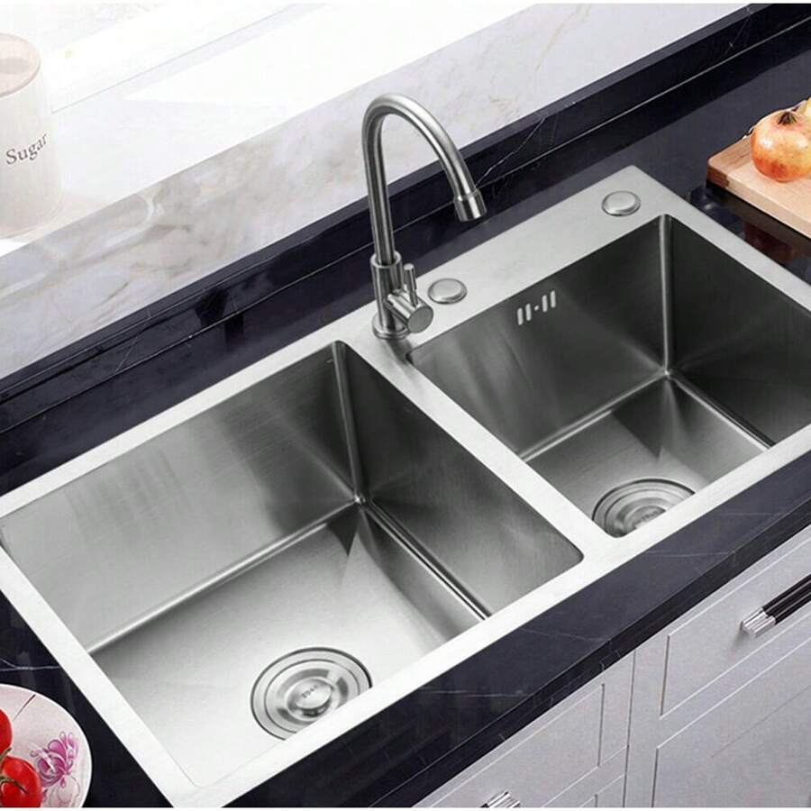 WUPYI WUPYI Stainless Steel Built-In Sink Set Kitchen Sink Double Bowl ...