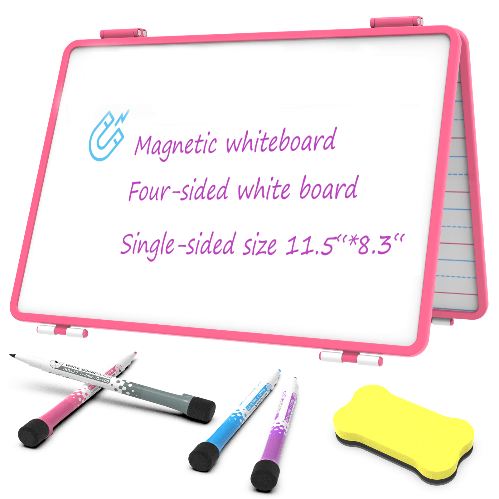 Multifunctional 4 Writing Sided Small Lapboard Magnetic Whiteboard ...