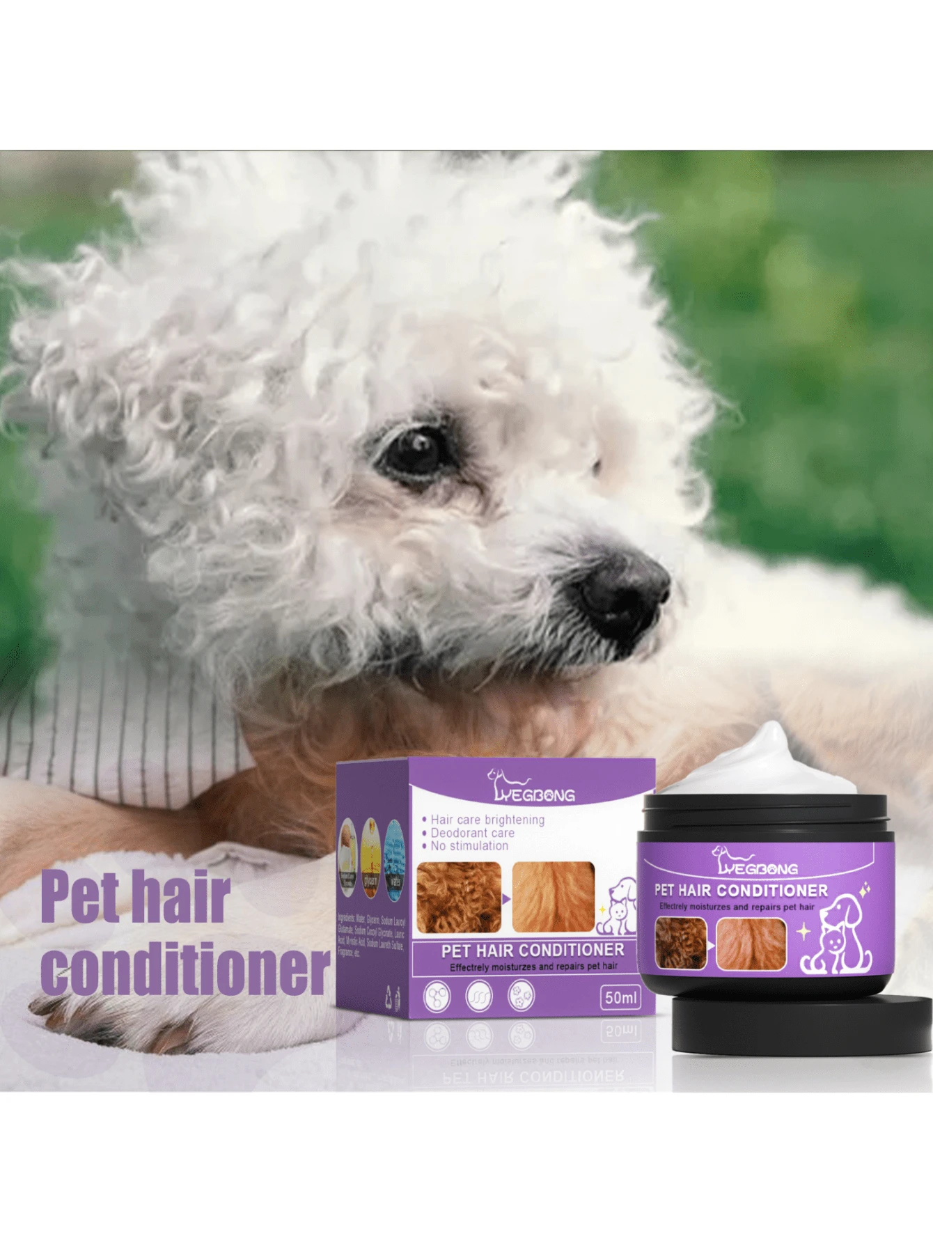 Pet Fur Conditioner, Moisturizing & Detangling For Cats & Dogs Hair ...
