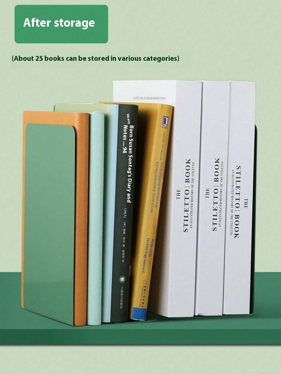 2pcs Desktop Metal Book Stand Book Block, Simple And Creative Board ...