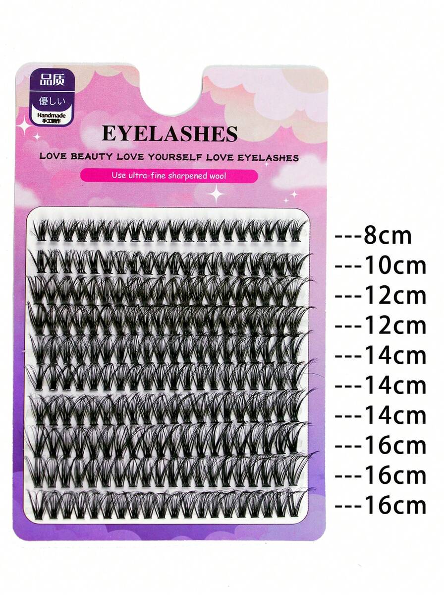 DIY 40D Individual Lashes Tapered Tips Clusters Heat Bonded Cluster ...