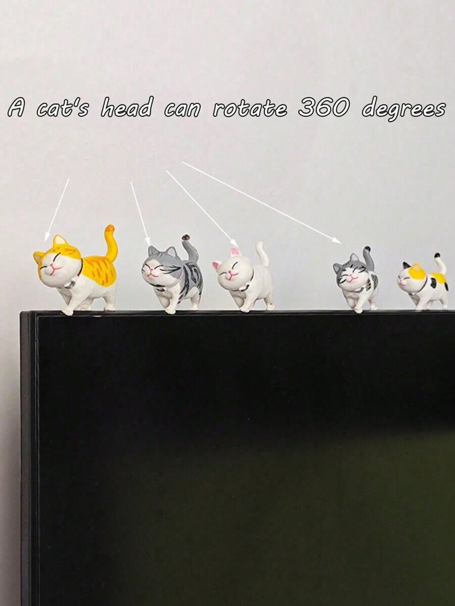 1/3pcs Mini Cat Figurines, Cute PVC Lifelike Small Cats, Stress Relief ...