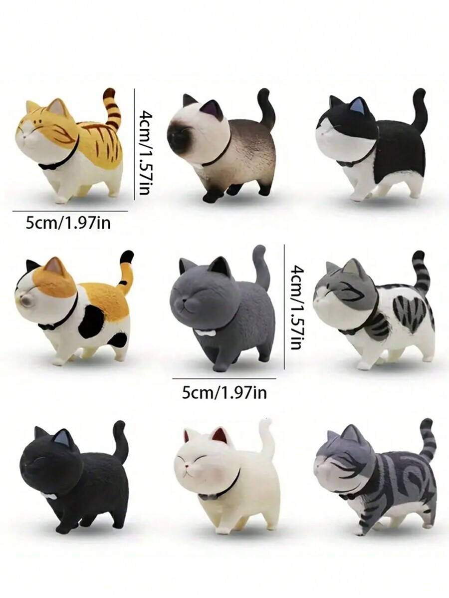 1/3pcs Mini Cat Figurines, Cute PVC Lifelike Small Cats, Stress Relief ...