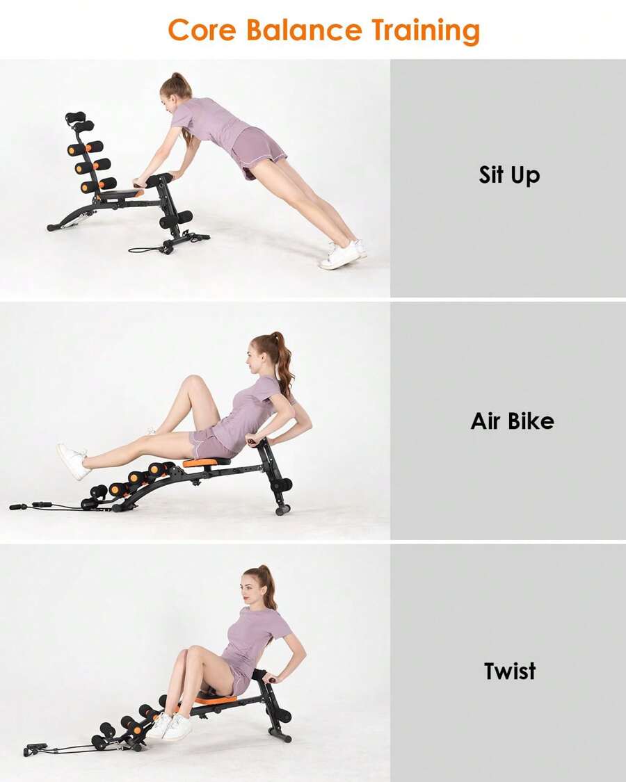 Bigzzia Multi-Functional Adjustable Ab Workout Bench For Home Gym, Full ...