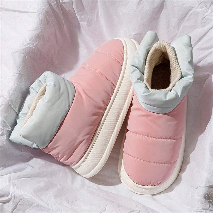Women's Padded Thermal Slippers, New 2024 Winter Quilted Slip-On House ...