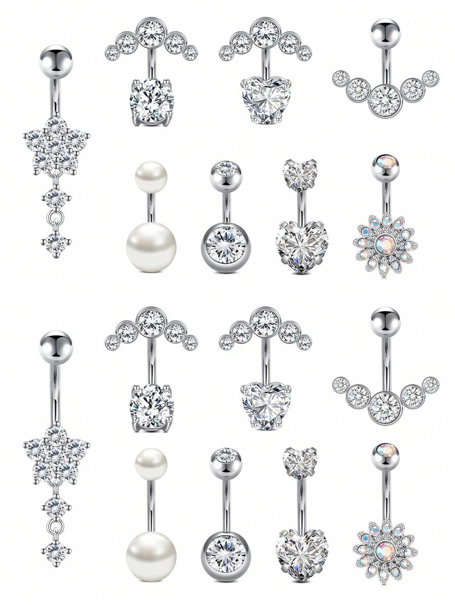 CIZME 1PC Belly Button Ring Short Bar/Long Bar Belly Ring Short/Long ...