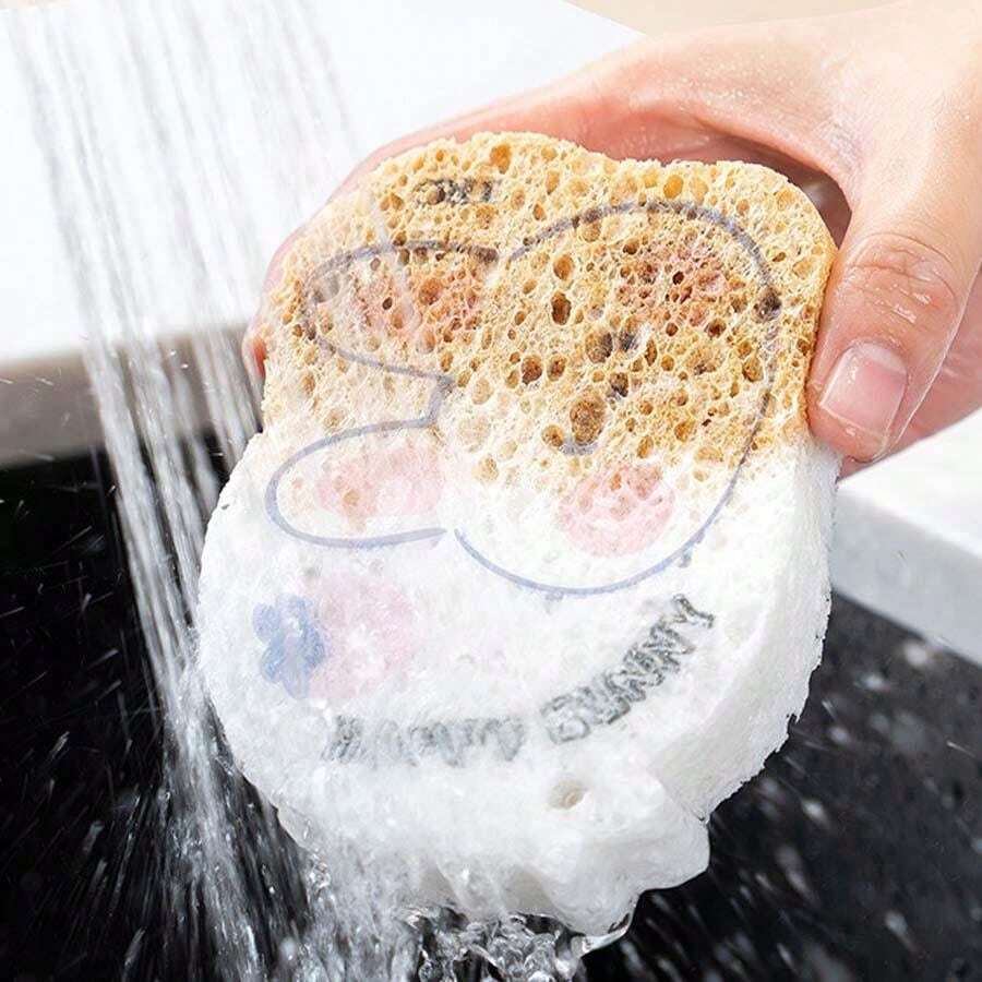 Four Different Styles Of Cartoon Printing Compressed Wood Pulp Sponge ...