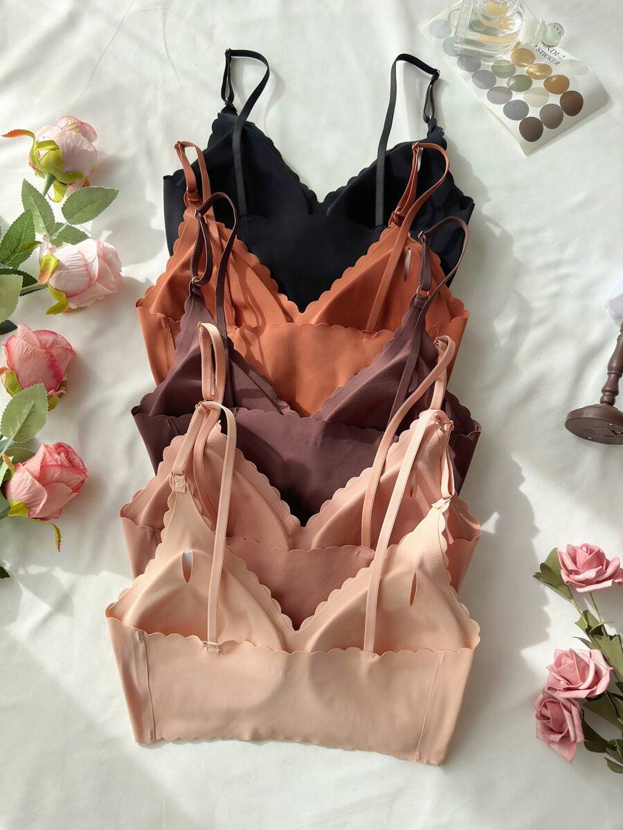 5pcs/Set Seamless Sticky Bra Women's Underwear, Lingerie | SHEIN USA