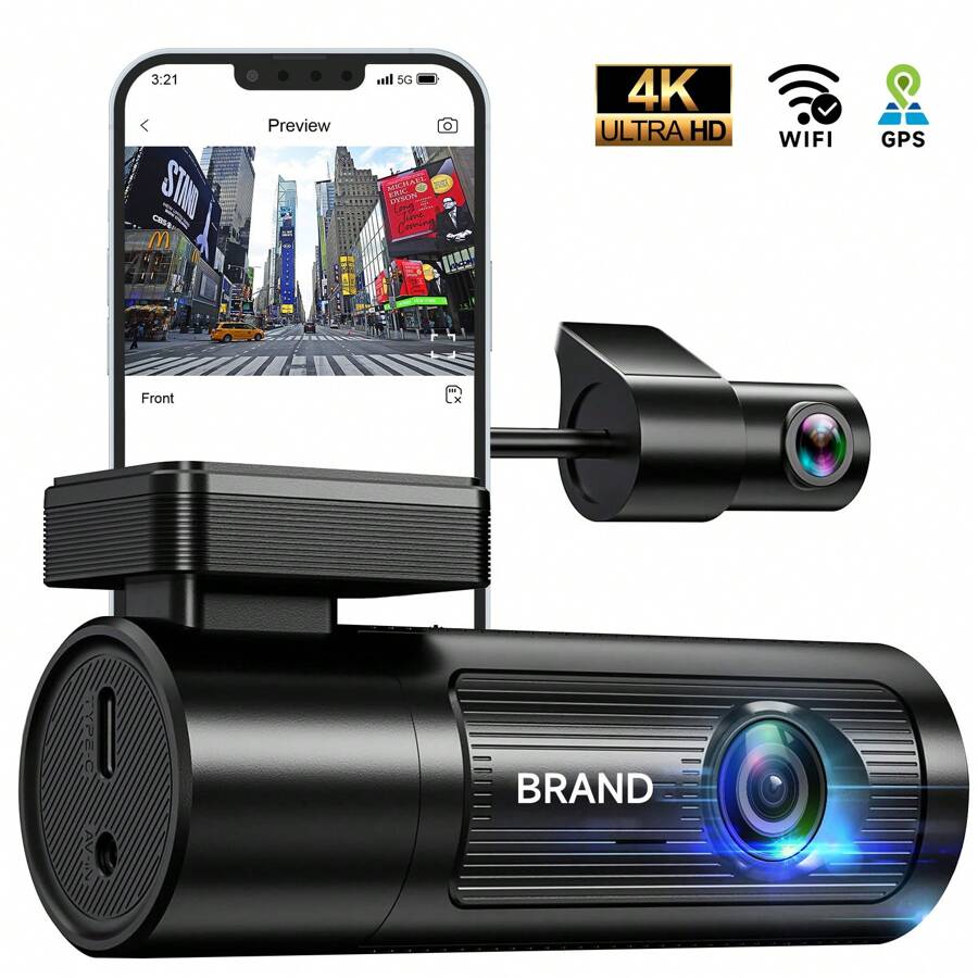 Câmera Veicular Dual 4K Ultra HD com Wi-Fi e GPS, Modelo GC4653 | SHEIN ...