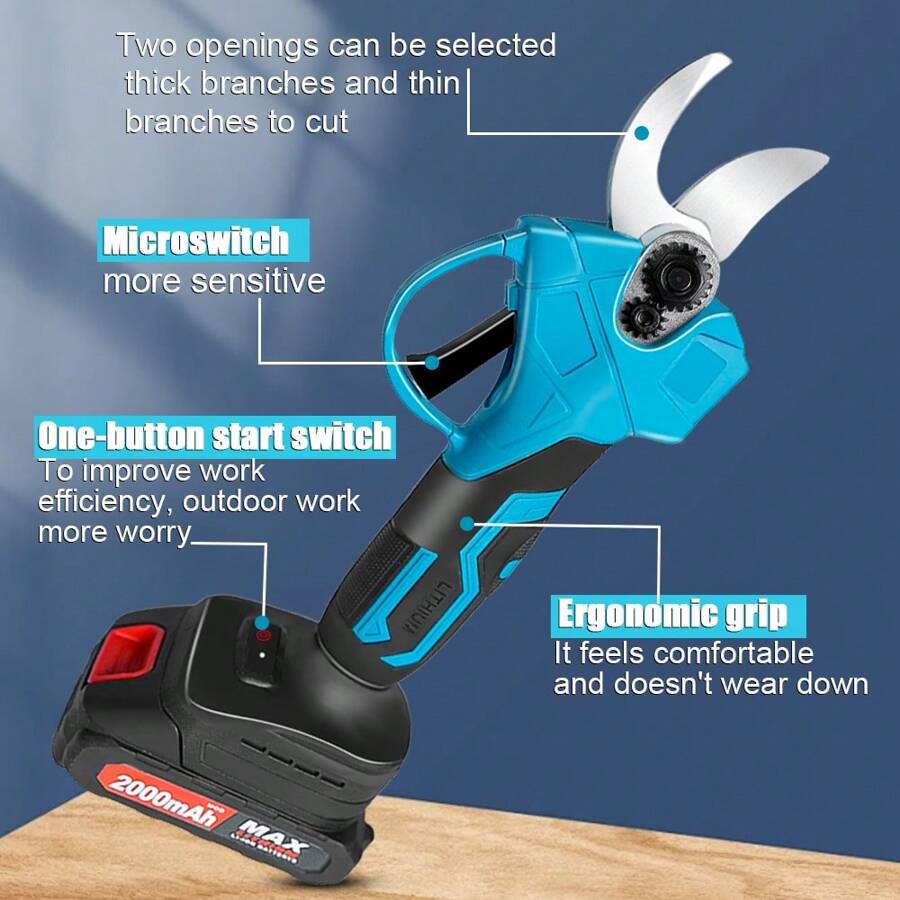 Tijeras de podar eléctricas inalámbricas, podadora de árboles de mano con motor sin escobillas ...