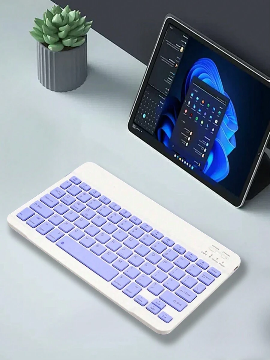 AKKHOO Wireless Keyboard, 10 Inch Ultra-Thin, Silent Charging ...