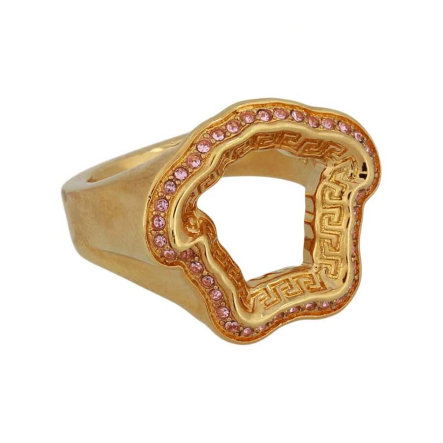 Versace Crystal Embellished Medusa Greca Ring | SHEIN USA