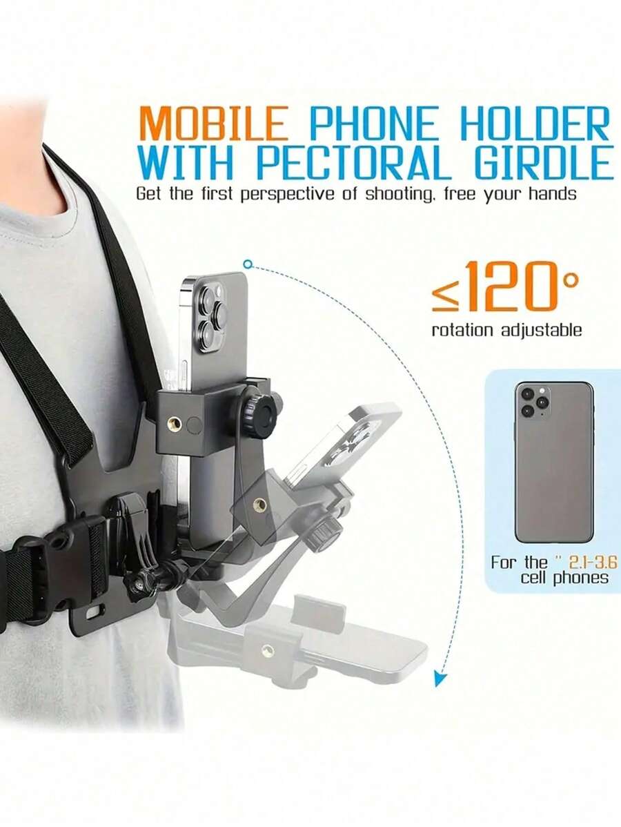1 Set Of Outdoor Shoulder Strap Mobile Phone Holder, Adjustable Chest ...