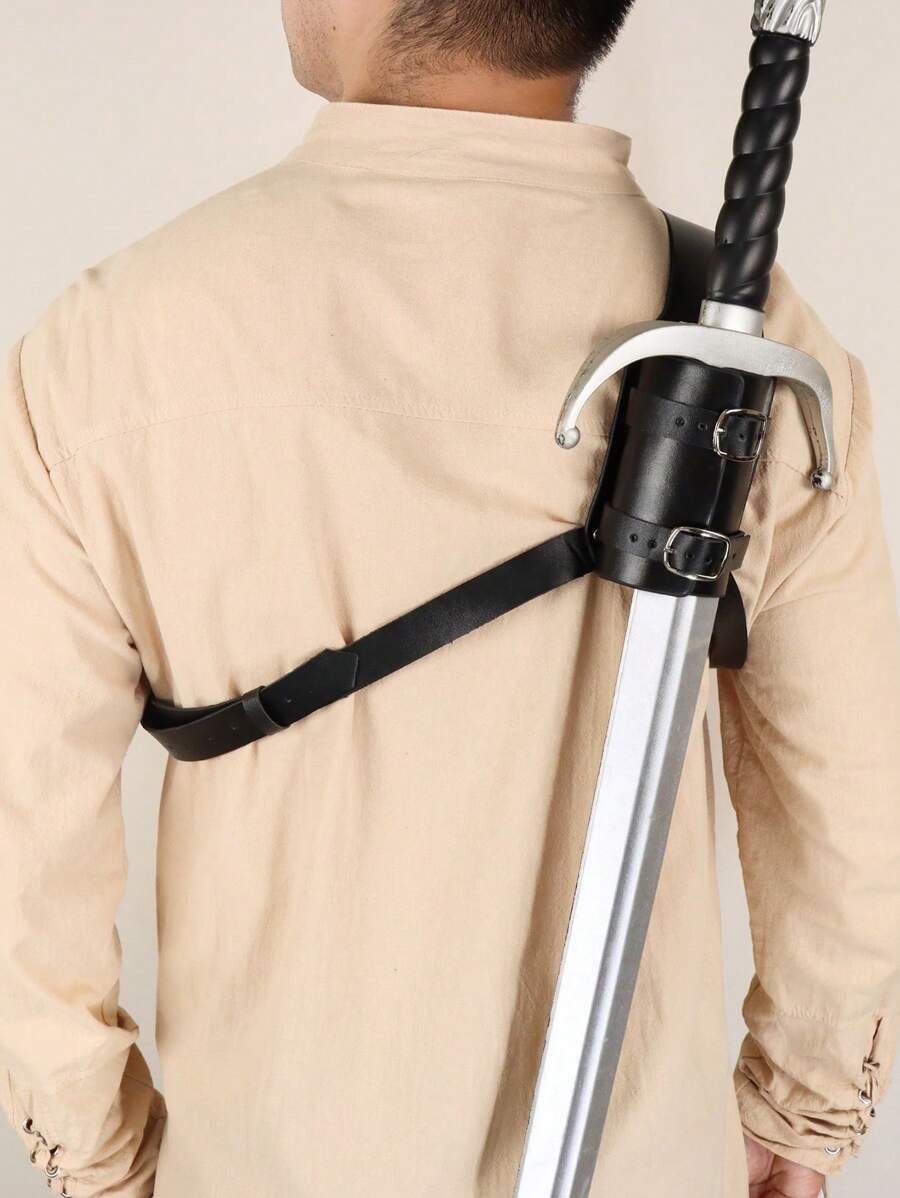 Medieval Scabbard Sheath PU Leather Shoulder Back Sword Holder ...