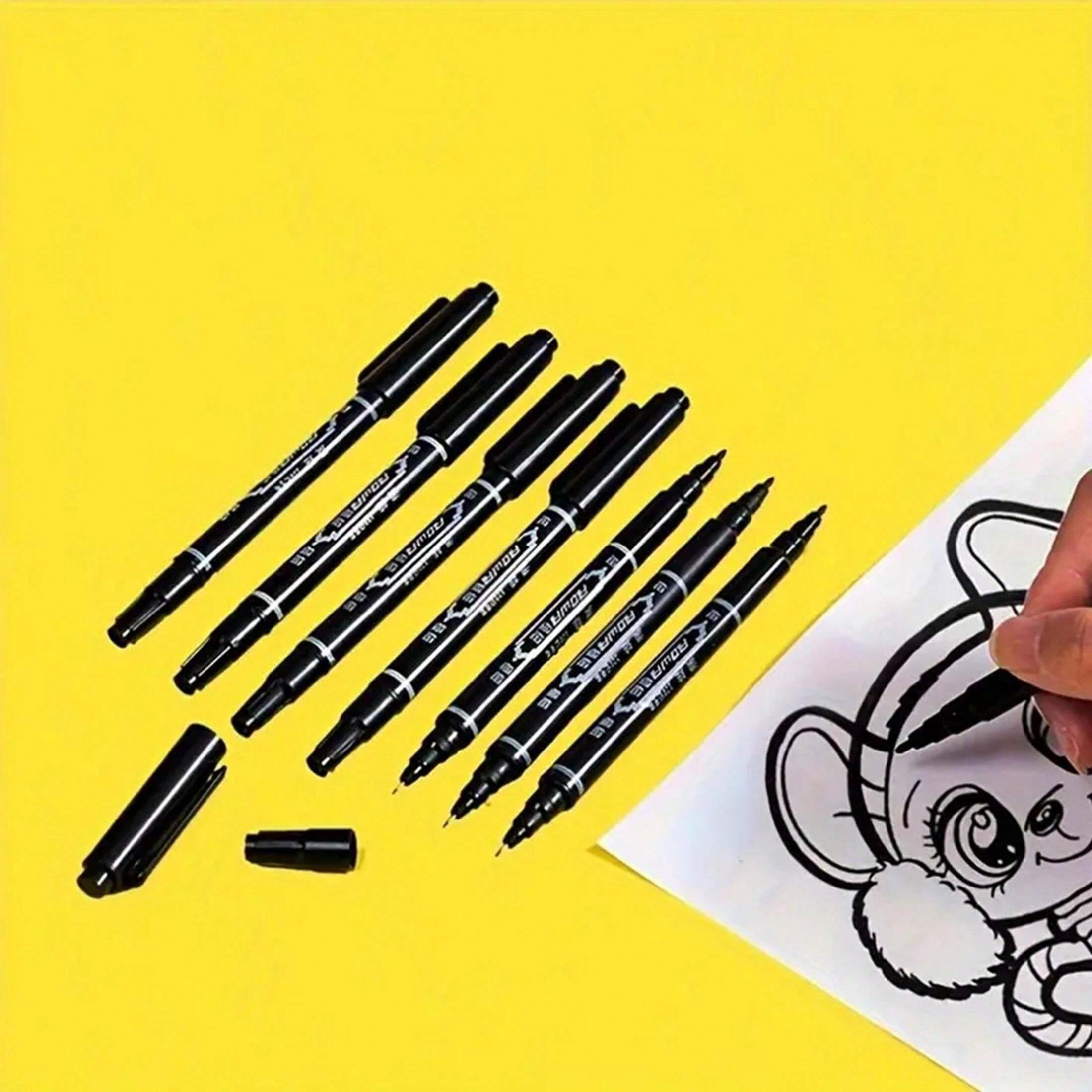 5 Packs Dual Tip Permanent Markers, Fine Point, Quick-Dry & Smudge ...