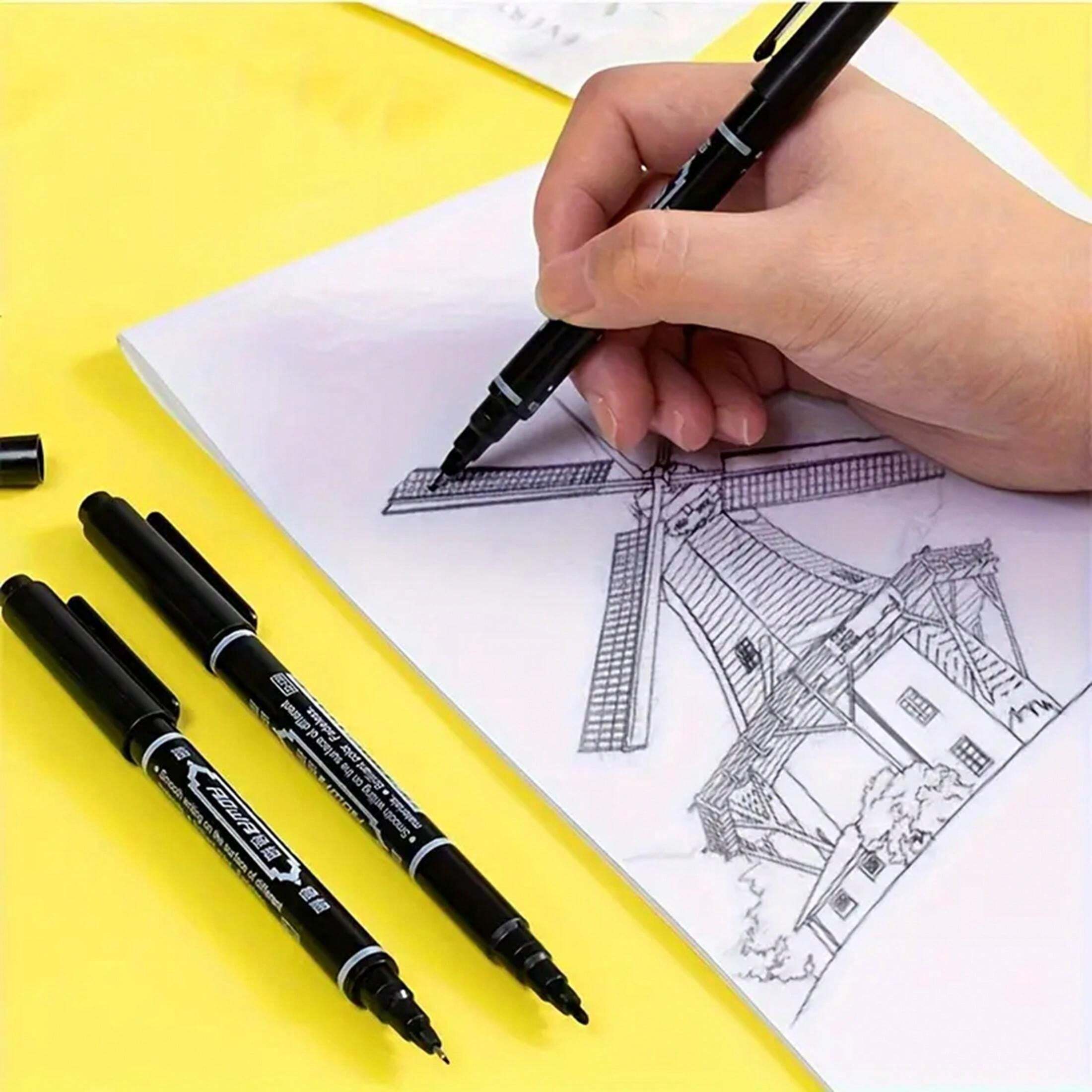 5 Packs Dual Tip Permanent Markers, Fine Point, Quick-Dry & Smudge ...