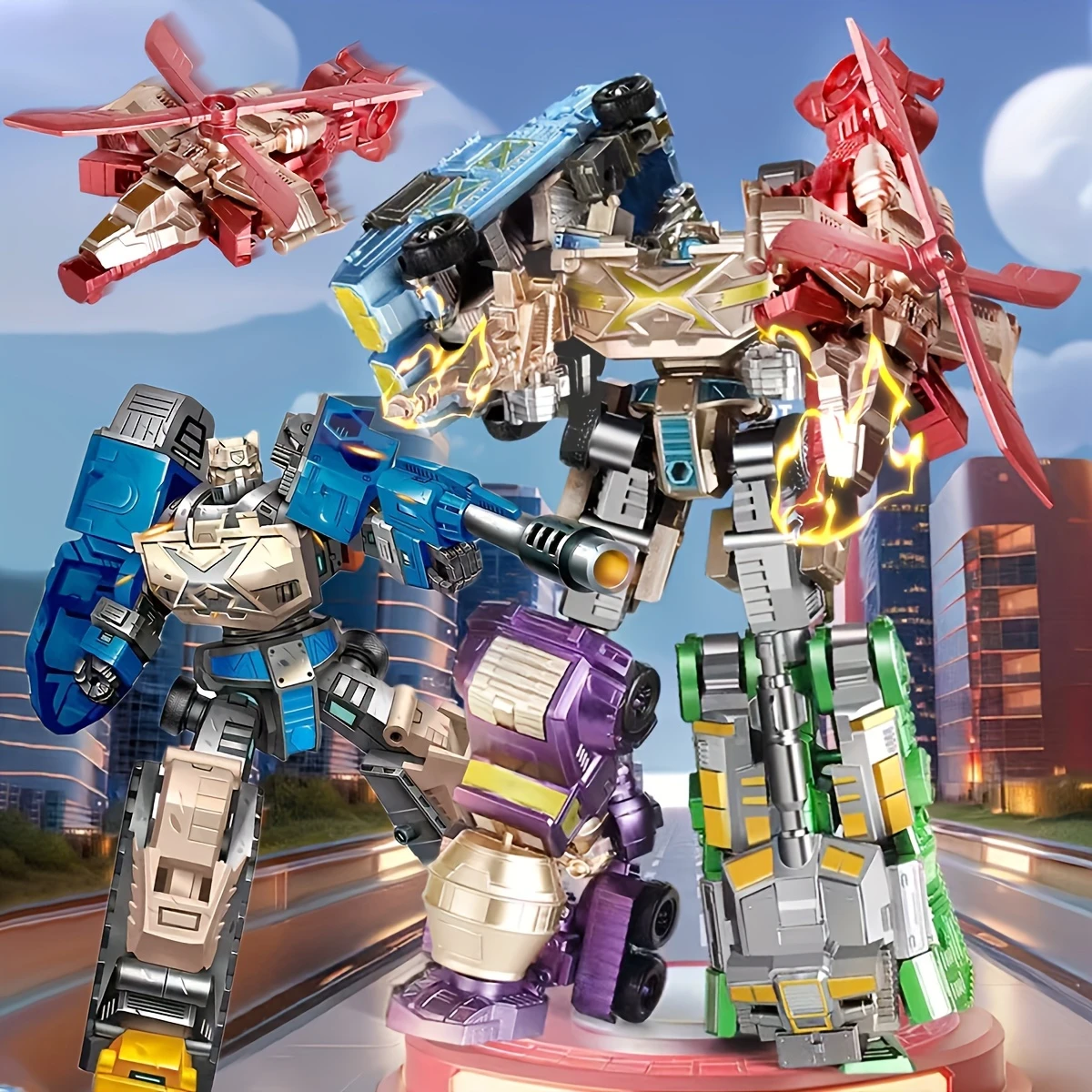 5-In-1 Transformable Robot Toy Set, Suitable For Kids Aged 8-12 Years ...