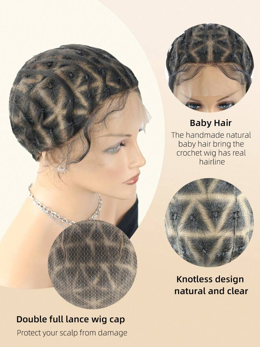 smartwig Double Full Lace Crochet Wig Caps With Natural Knots And Baby ...