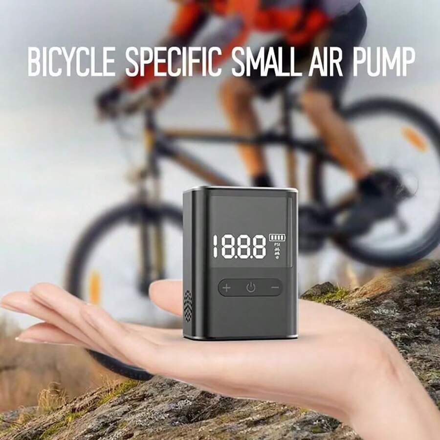 100PSI Digital Display Portable Pocket Bicycle Inflator, Electric Air ...