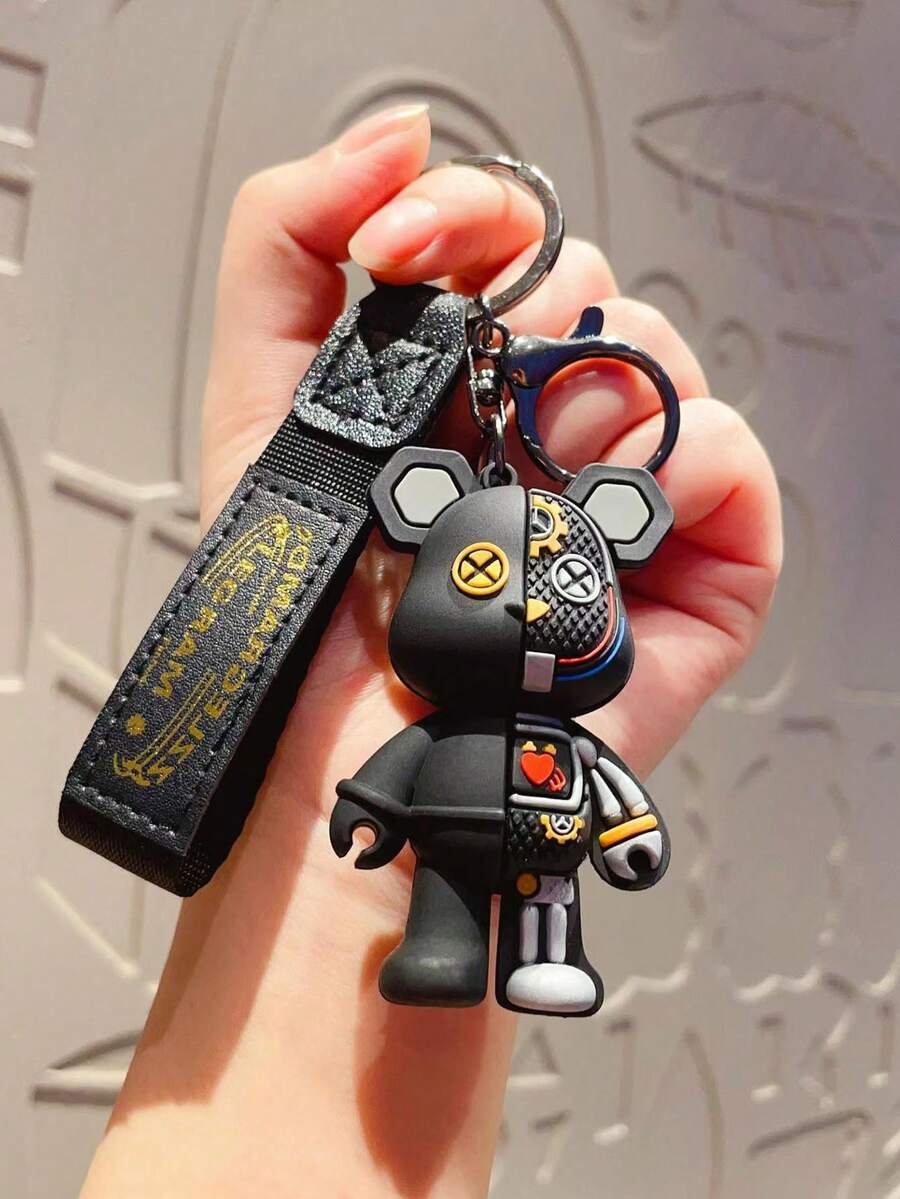 1pc Casual Cool Mechanical Teddy Bear Key Chain, Personalized Car Key ...
