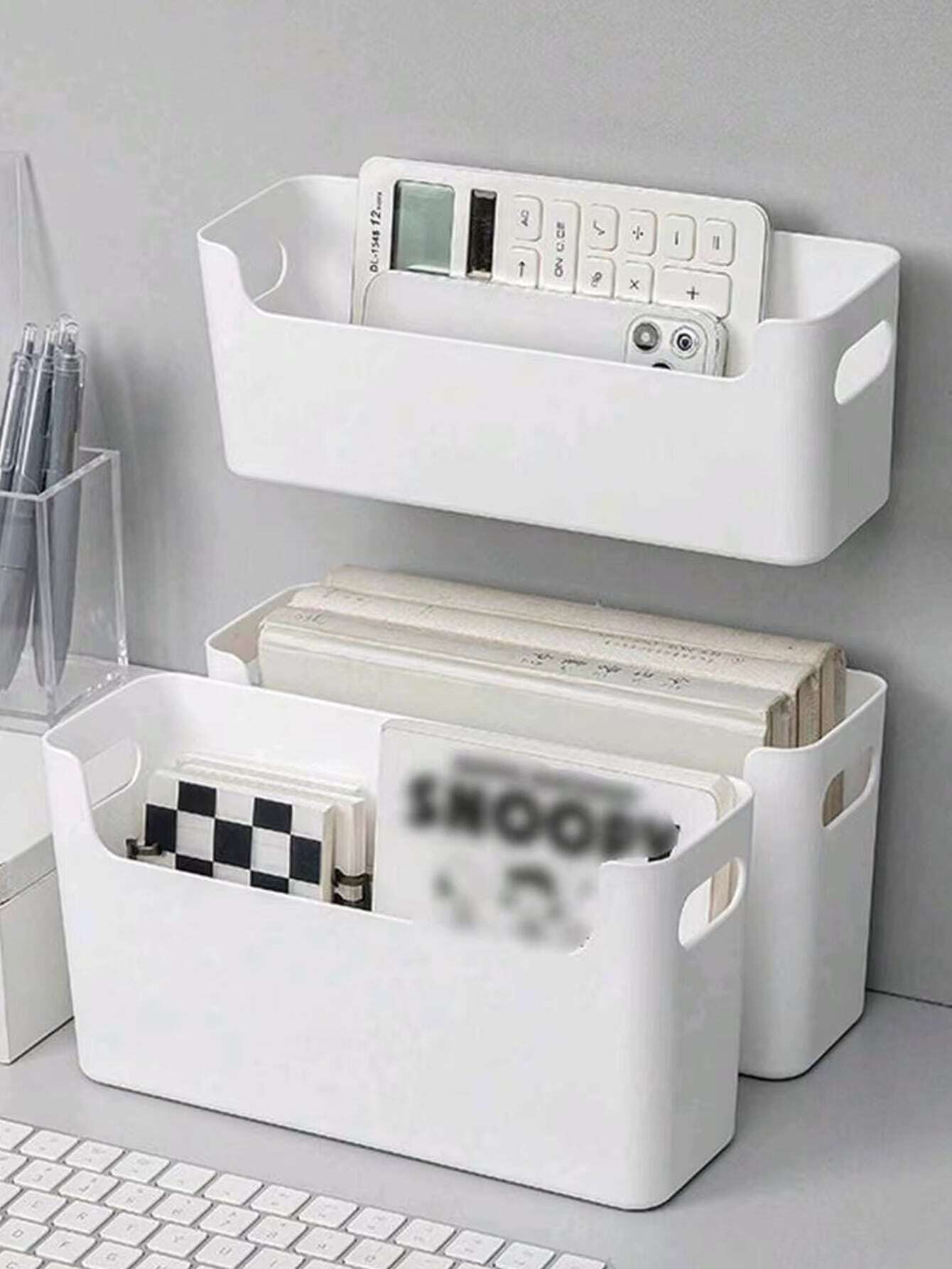 Desktop Storage Box Wall Storage Box Dormitory Artifact Wall-Mounted ...