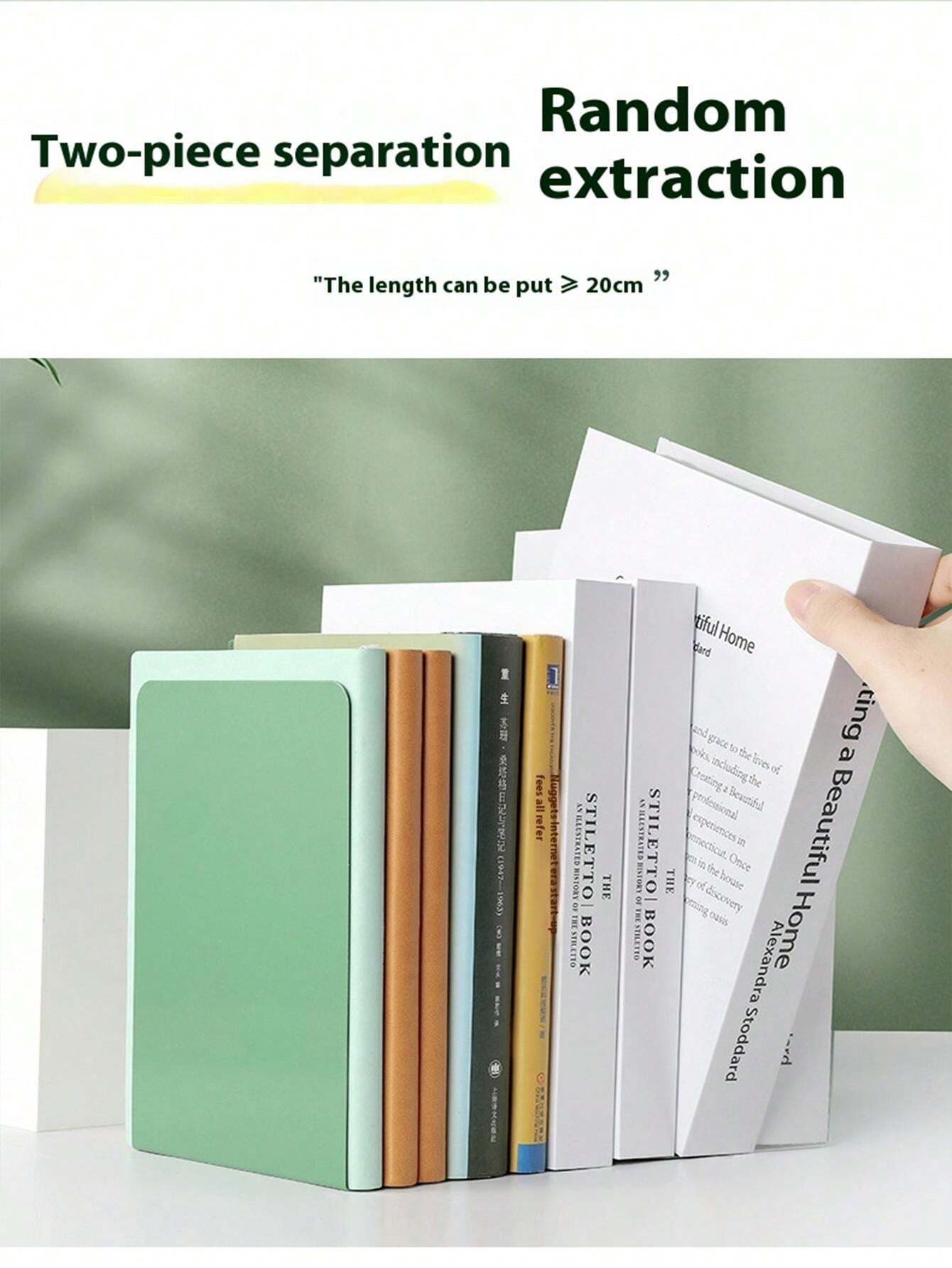 2pcs Desktop Metal Book Stand Book Block, Simple And Creative Board ...