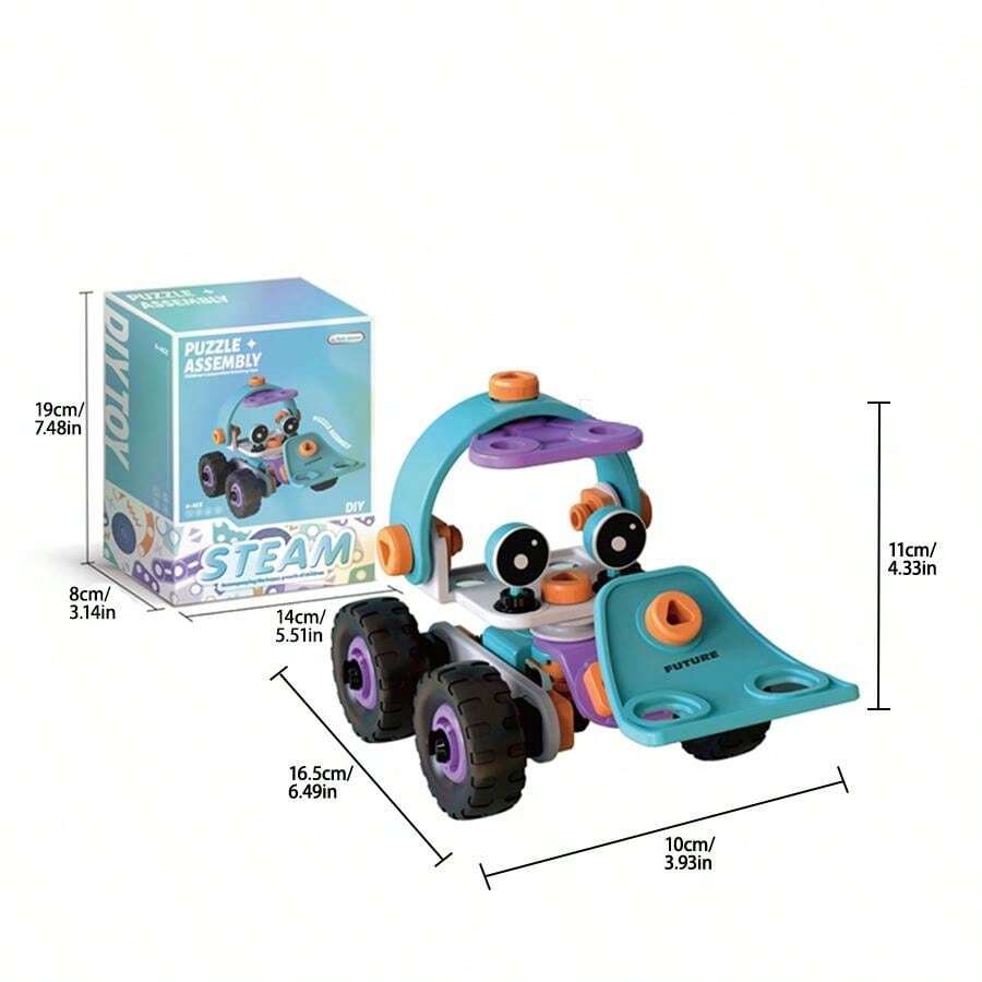 Soft Plastic Building Block Construction Vehicle Toys, Kids Disassemble ...