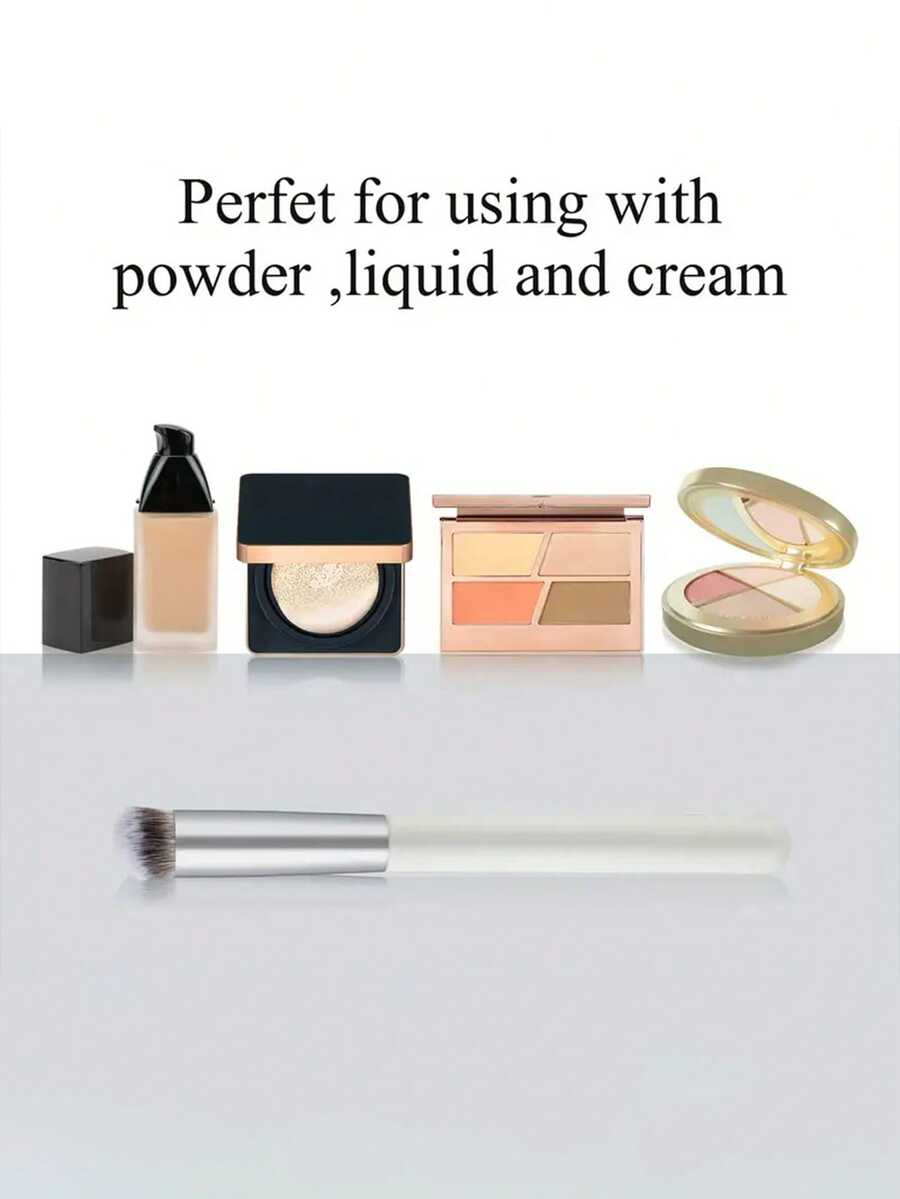 Concealer Brush Set - Mini Angled Flat Top Densely Packed Nose Contour ...