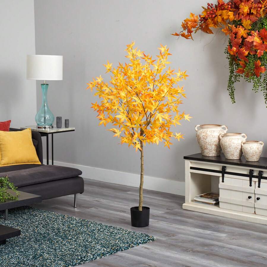 Autumn Maple Faux Fall Tree – Realistic Artificial Tree For Indoor ...