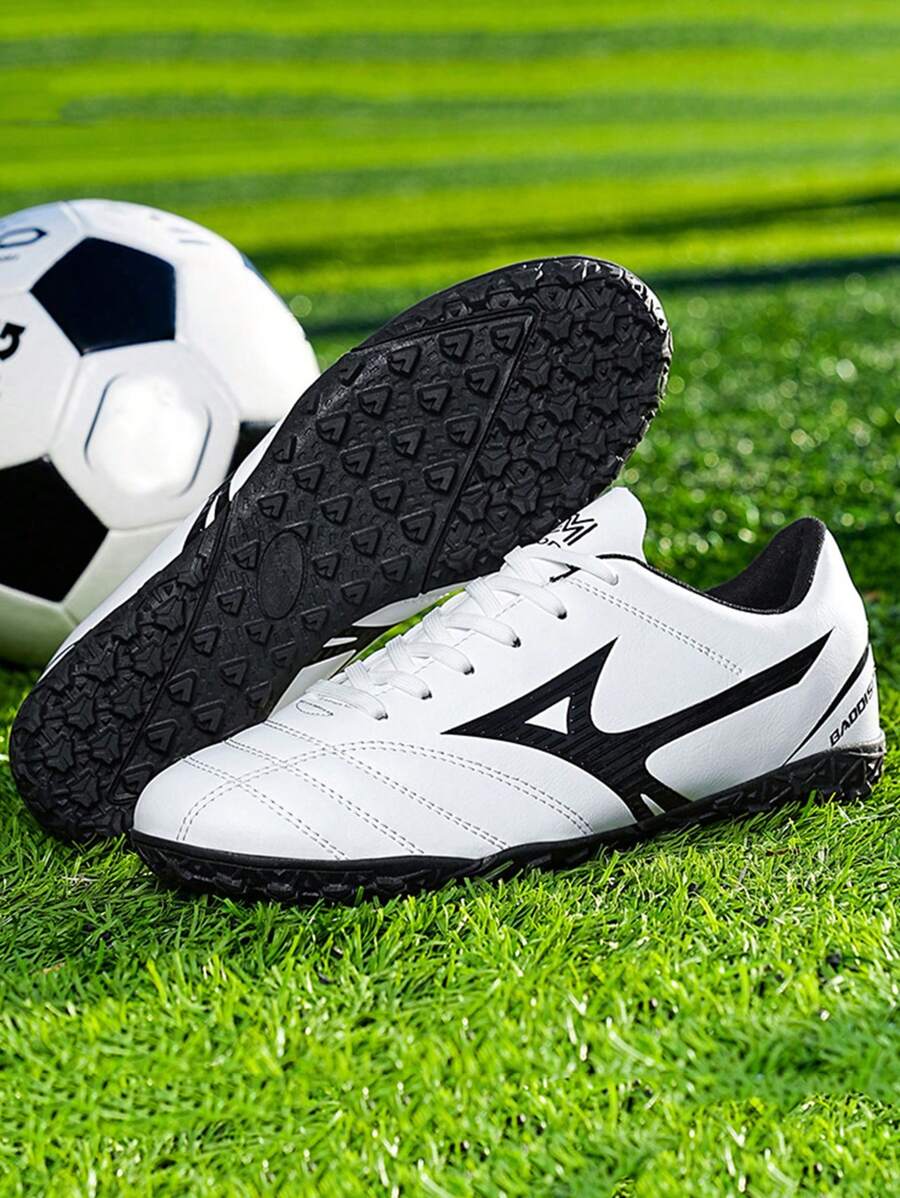 Studded Turf Football Shoes For Teens & Kids, Lace-Up Low Top Soccer ...