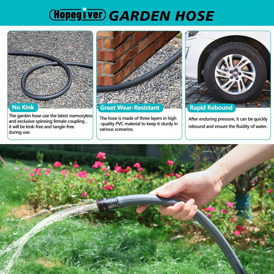 Garden Hose 5/8 In - High Burst Strength And Superior Flexibility ...