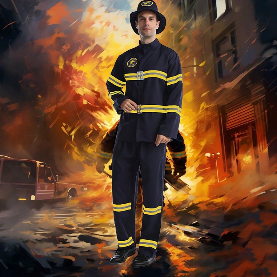 Costume de pompier pour adultes, costume de cosplay de pompier pour ...