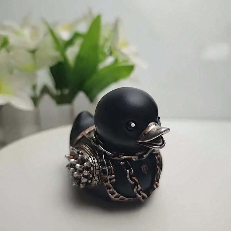 Estatua de pato demonio del pueblo del patito: pato de estilo punk rock ...