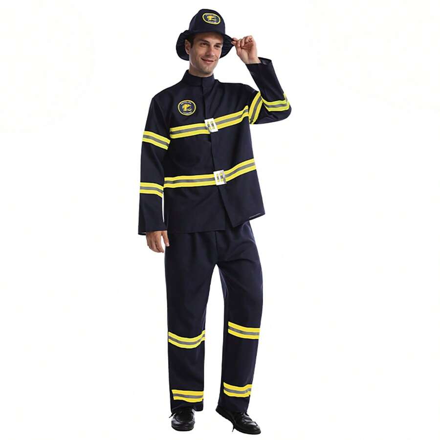 Adult Men Fireman Costume Cosplay Firefighter Costume For Adults Party ...