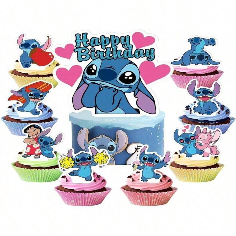 25pcs Lilo & Stitch Themed Cake Topper Decoration Picks For Baking ...