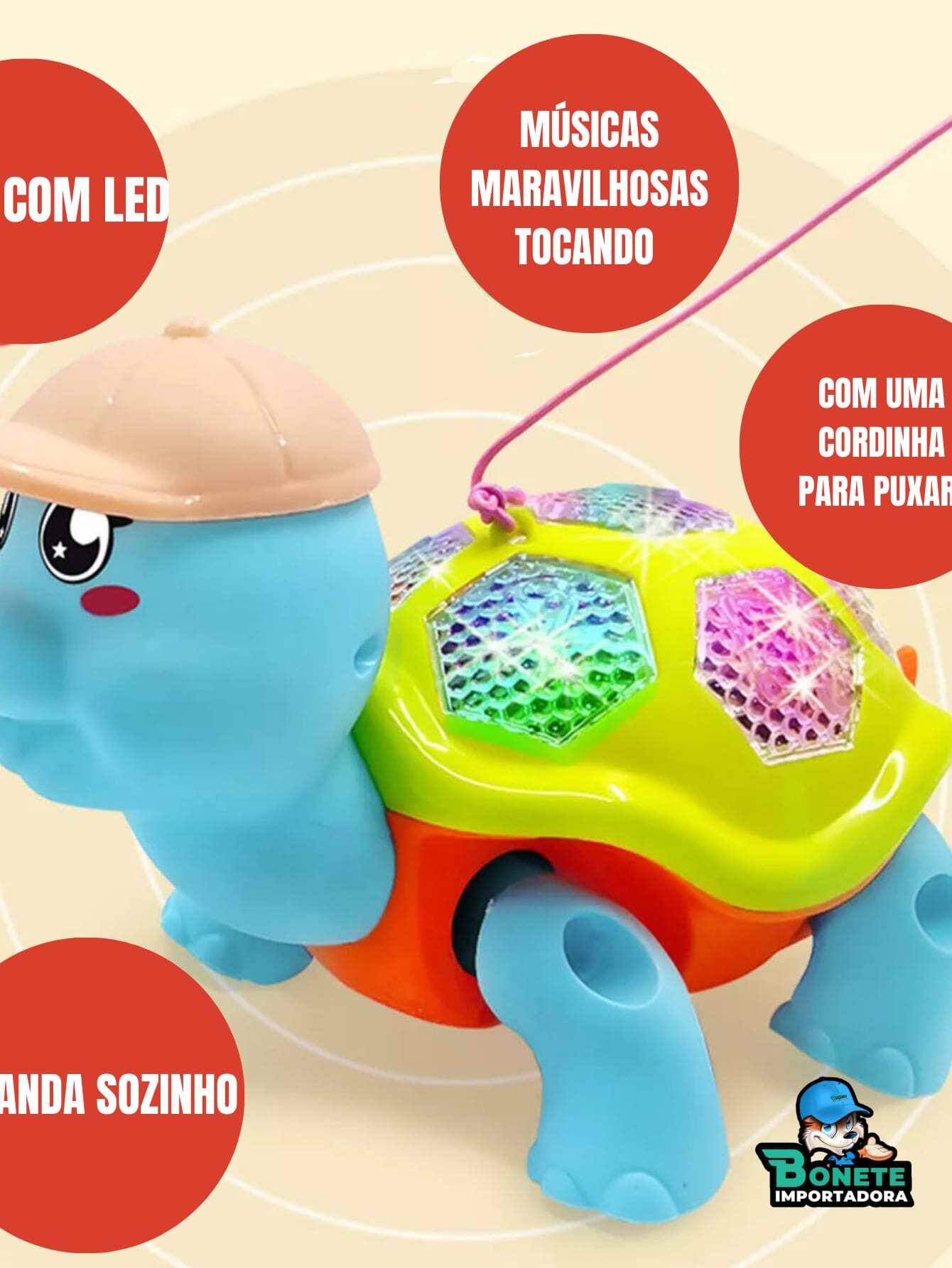 Tartaruga com LED e Som, Anda Sozinha | SHEIN Brasil