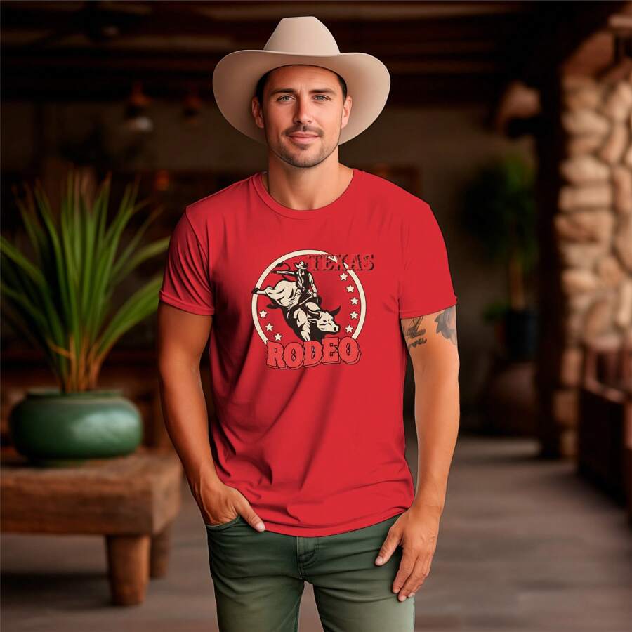 Rodeo Country Texas Team Horse Men's 100% Cotton T-Shirt | SHEIN USA
