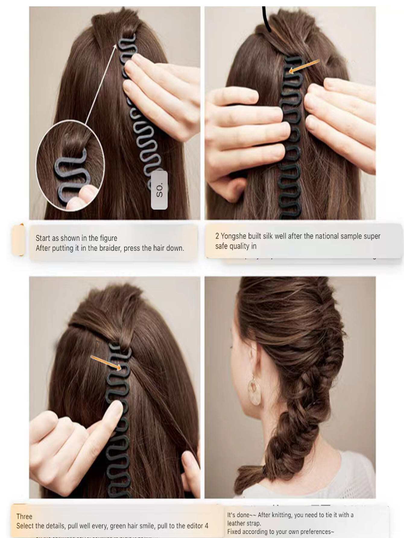 This Is A Universal Fishbone Braid Maker, 3-Strand Braiding Styling ...