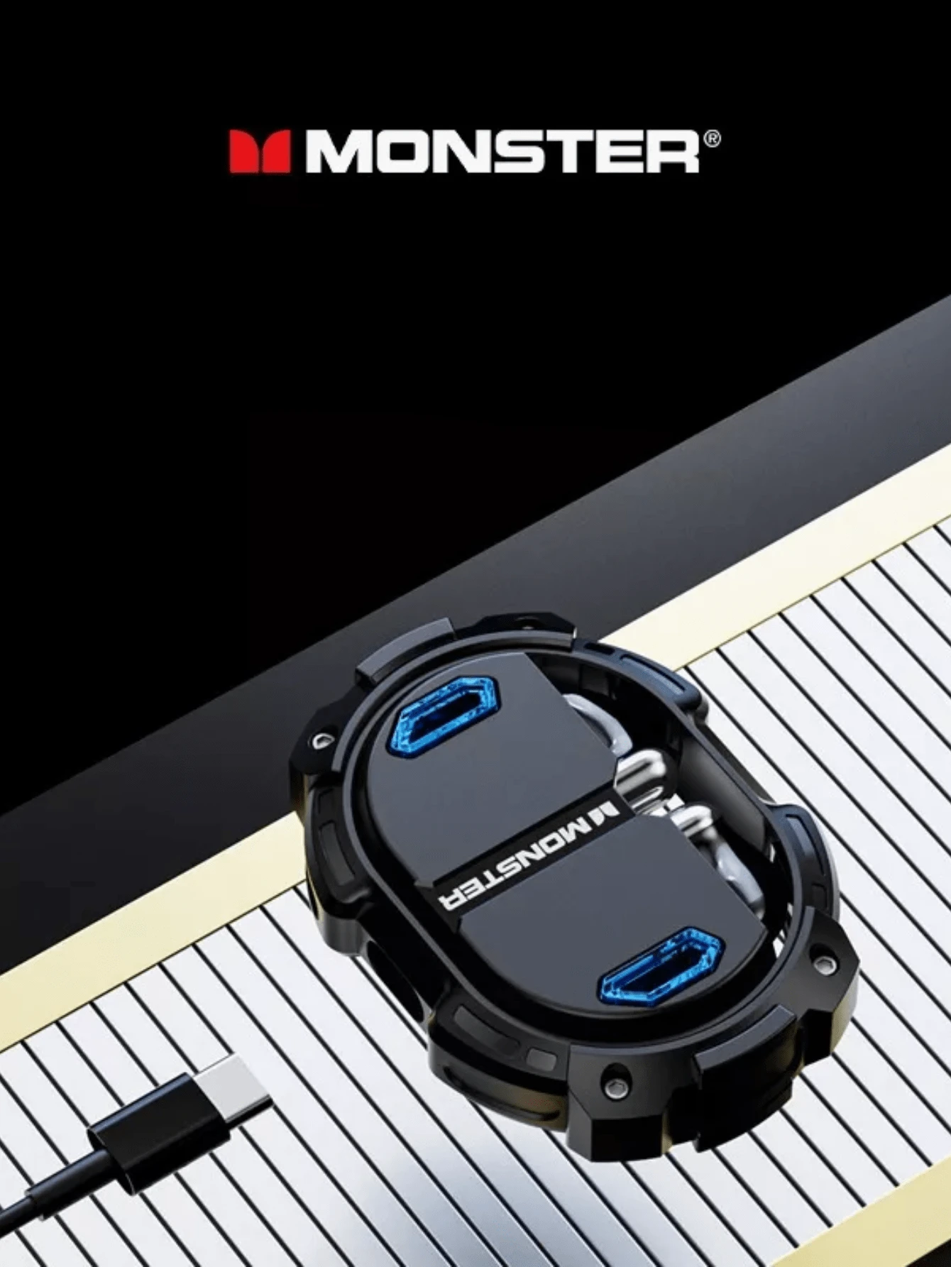 Monster XKT10 PRO Gaming Bluetooth Wireless Headphones High Fidelity/12 ...