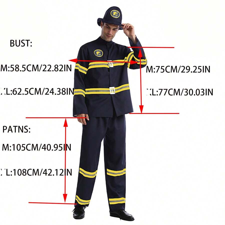 Costume de pompier pour adultes, costume de cosplay de pompier pour ...