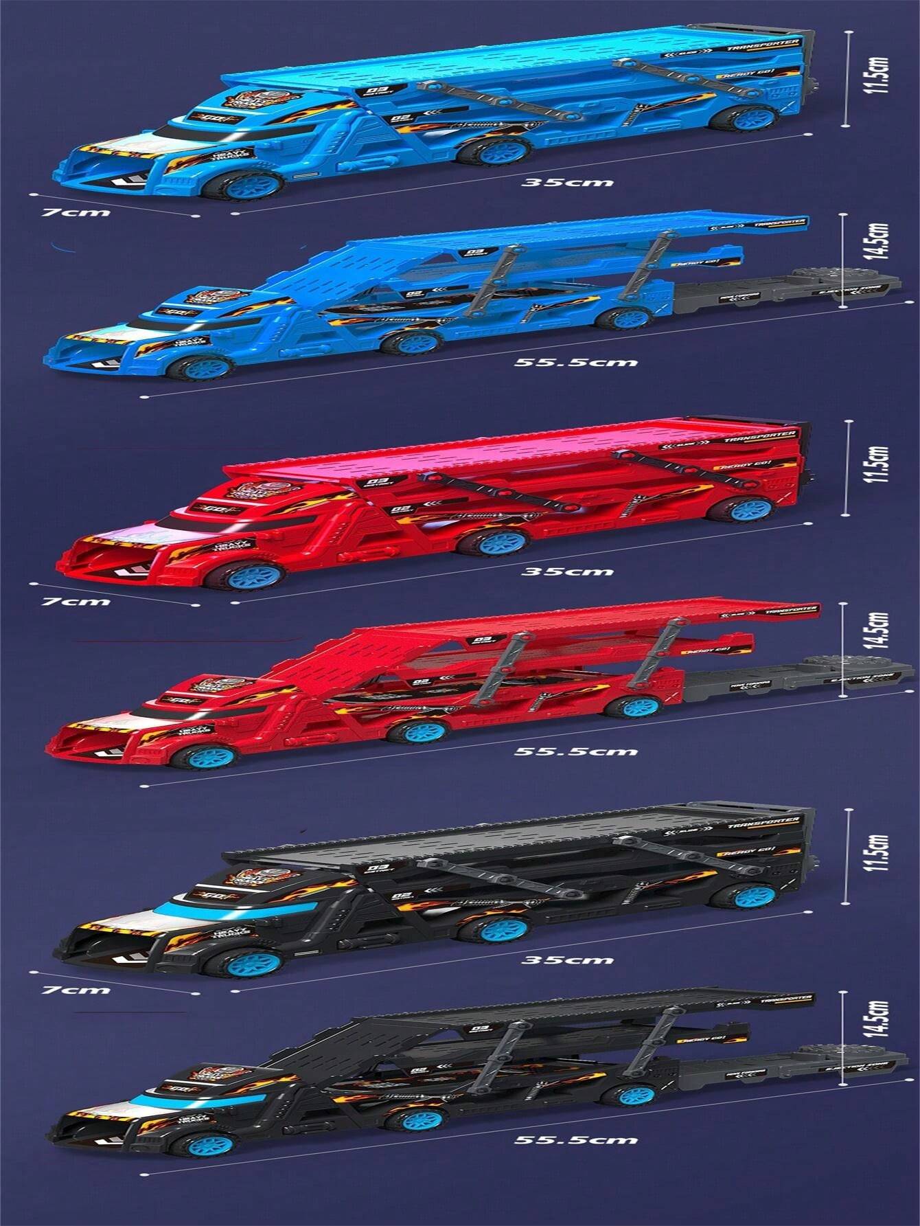 Kids Transformable Foldable Catapult Truck Container Transport Vehicle ...