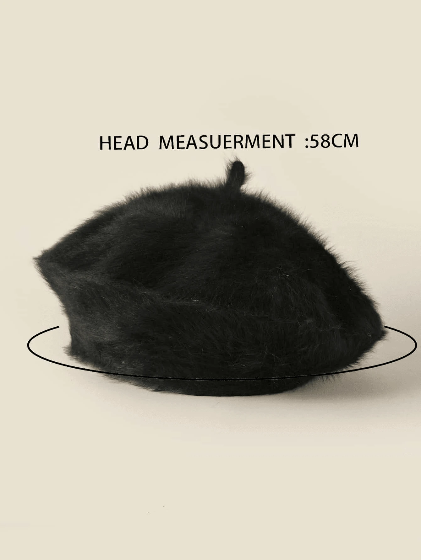 Women's Black Fuzzy Beret Hat, Simple And Fashionable Style | SHEIN USA