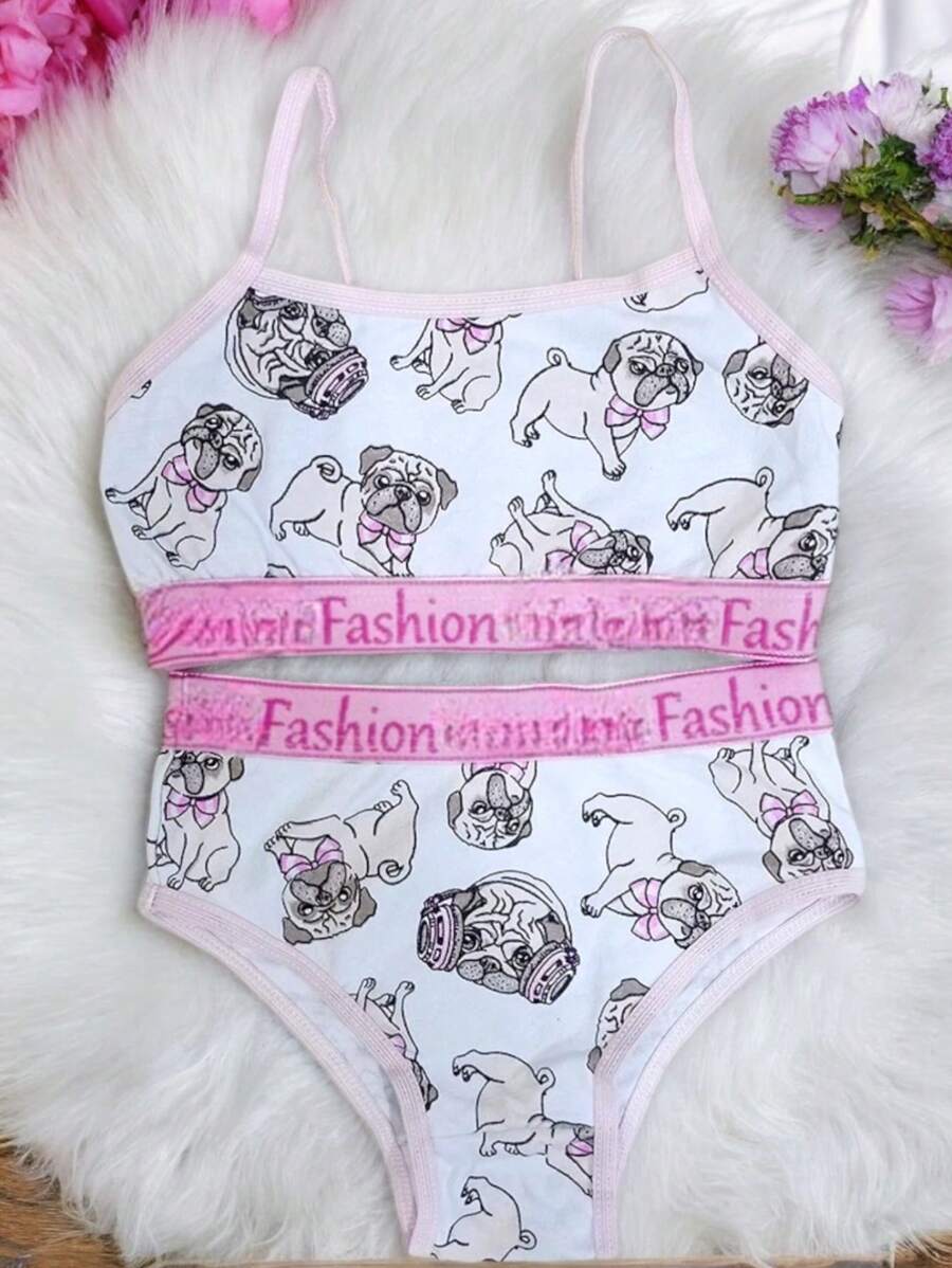 Kit 2 Conjunto Infantil Calcinha e Sutiã com Bolsa Algodão Cotton Top ...